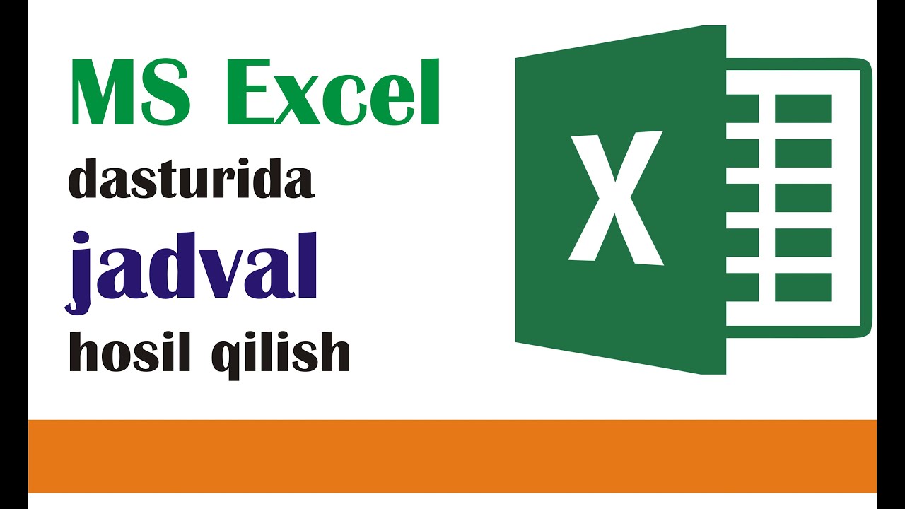 MS Excelda jadval hosil qilish - YouTube