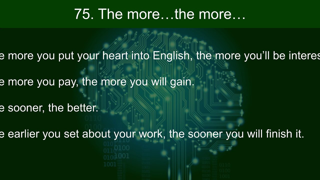 100 common English structure - 75. The more…the more… - YouTube