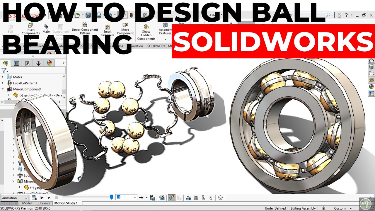 #solidworkstutorial | Design And Assembly of Ball Bearing in SolidWorks ...