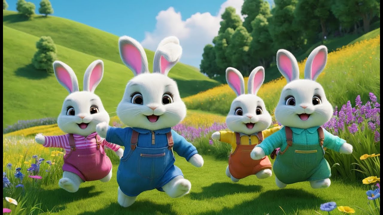 Five Little Bunnies Jumping on the Ground Rhyme Song | Rhyme & for Kids ...