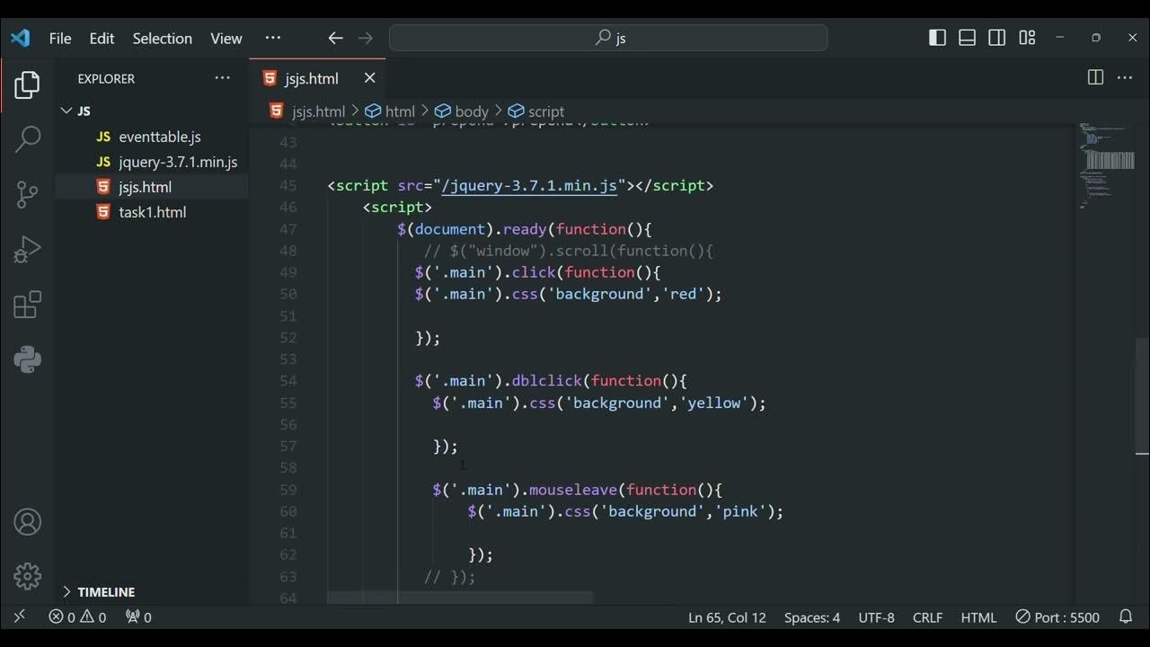 YouTube Video Click Event // How to use the Events/ Click / DblClick / MouseLeave. in jQuery ...