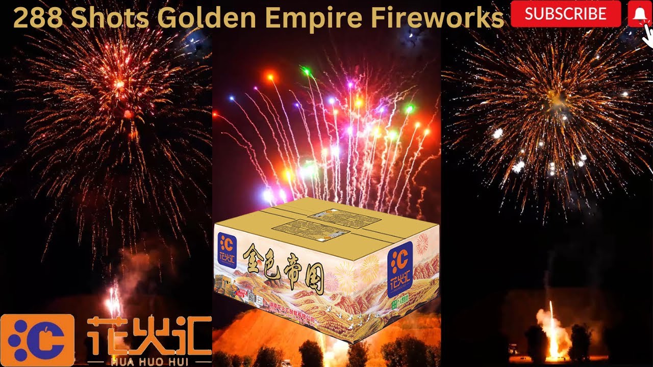 288 Shots Golden Empire Fireworks Cake 2024 | 288发 金色帝国 - YouTube