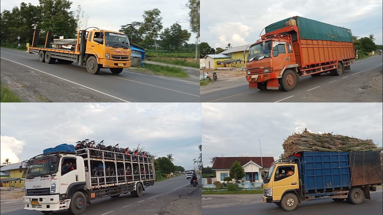 truk muatan motor, truk towing, truk fuso oren, truk muatan berat - YouTube