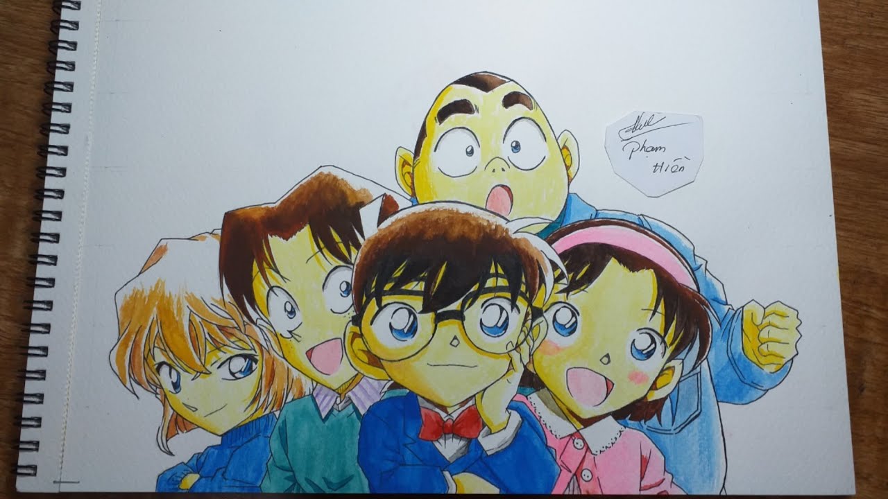 Drawing of the detective team Conan (Detective Conan) - YouTube