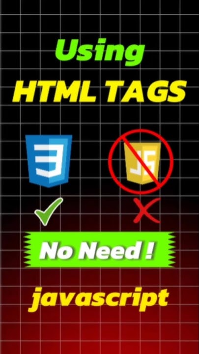 3 Secret Html Tags That Do Magic 🤯 No Javascript Needed Nojavascript Html5 Codingmagic