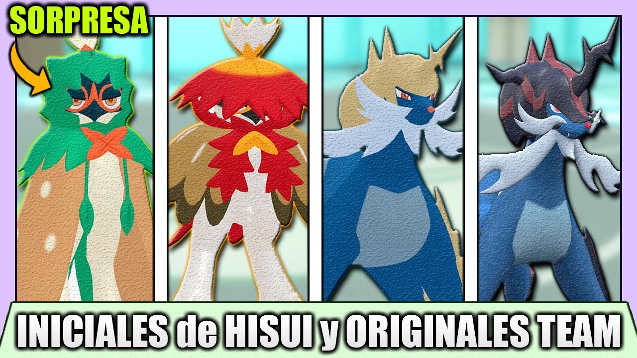 POKÉMON INICIALES de HISUI y SUS FORMAS ORIGINALES en un COMBATE contra ...