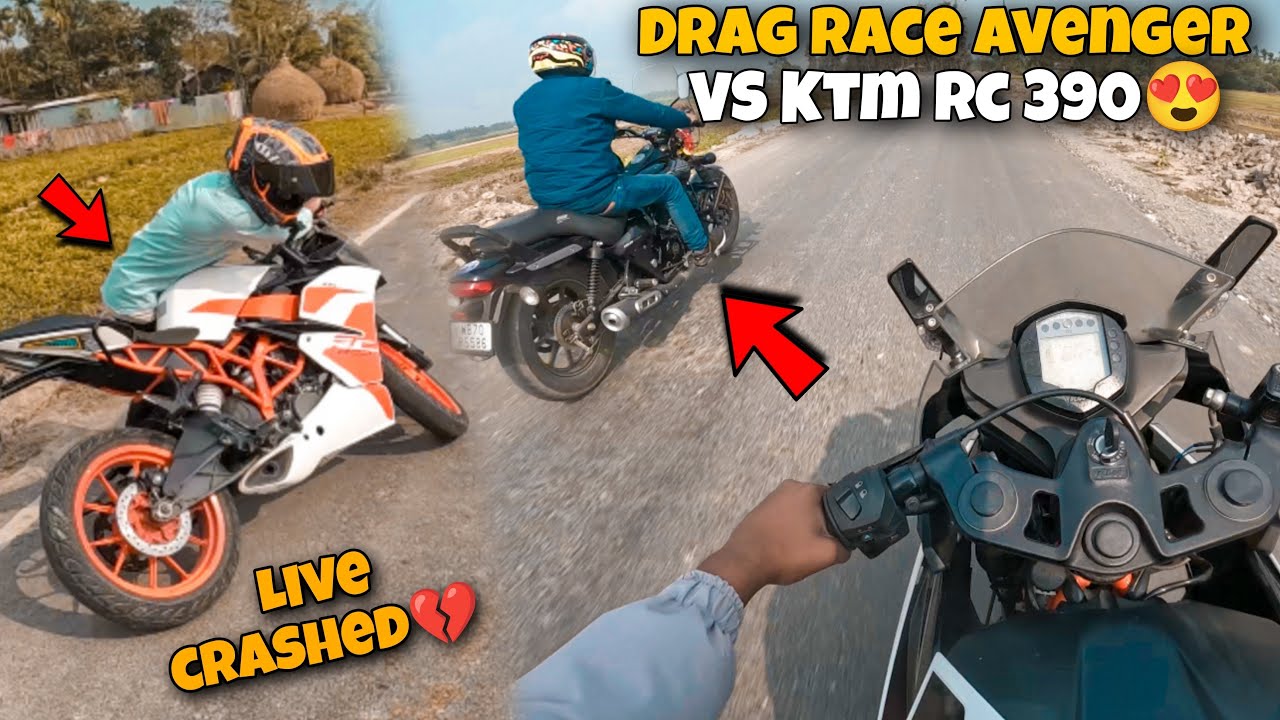 Rc 390 live crashed 💔| DRAG RACE লেগে গেছে 😱। rc 390 top speed মারলাম 😍 ...
