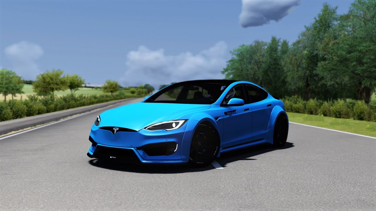 TESLA MODEL S | Wide Body | Cheetah Stance | LOGITECH G29 - Assetto ...