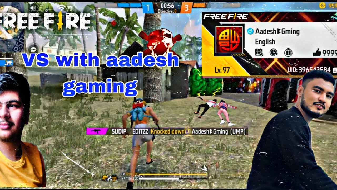 @AadeshGaming01 2/2 with aadesh gaming || Freefire costume game play ...