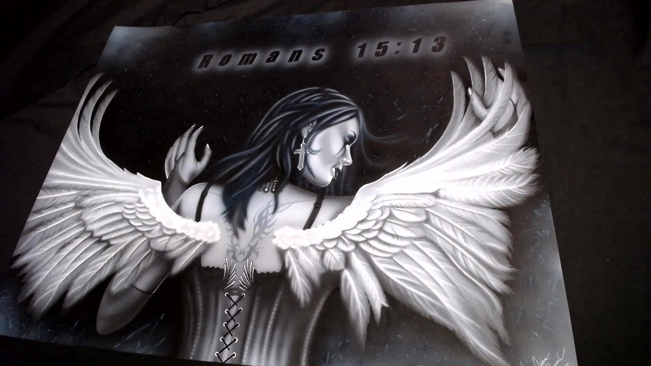 Airbrushing Angel Women - YouTube