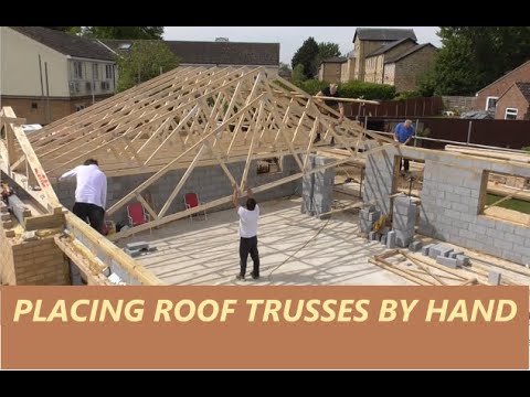 Roof trusses fitting to a single story bungalow - YouTube
