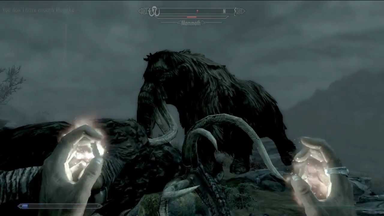How to kill enemies in Skyrim | 2 Mammoths and 1 giant - YouTube