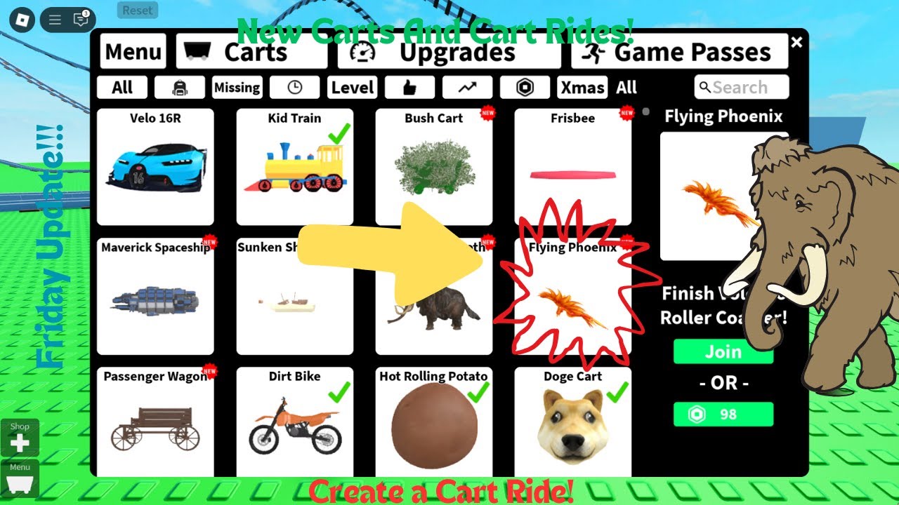 New Carts And Cart Rides! [UPD] Create a Cart Ride! Friday Update ...
