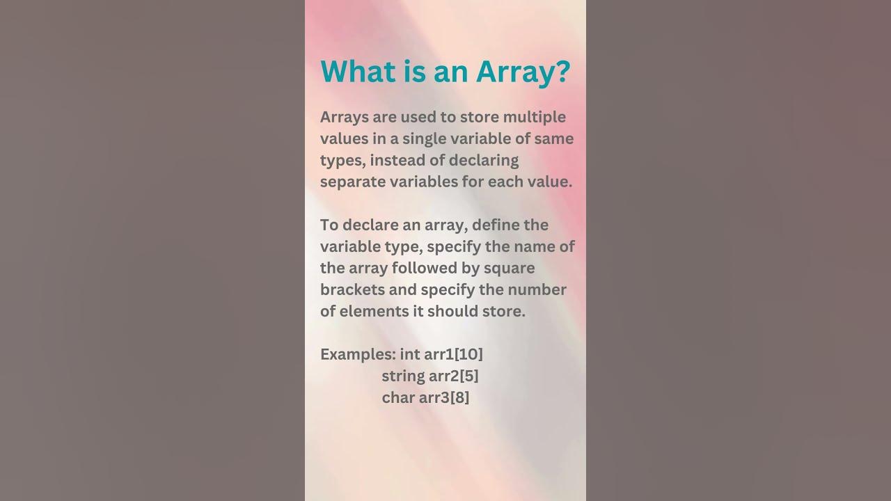 Arrays in easy language #shorts #shortvideo #shortsvideo #programming #ignou #ignoumca #mdu # ...