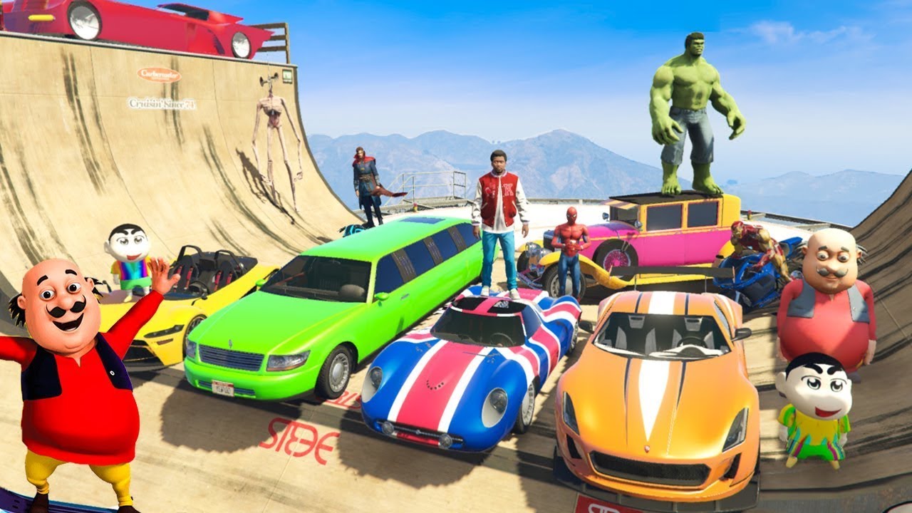 GTA 5 Crazy Spiderman and Avengers marvel Motorcycle Bridge Stunt ...