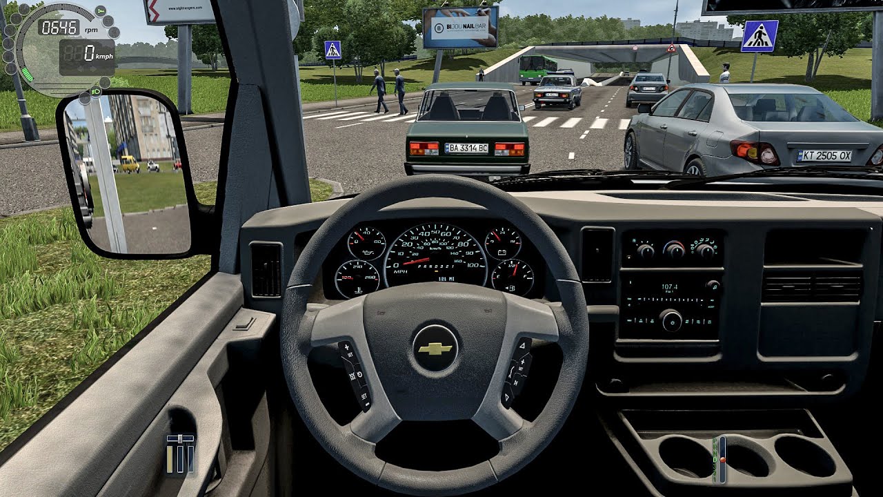 Chevrolet Express | City Car Driving [Steering Wheel] - Normal Driving ...