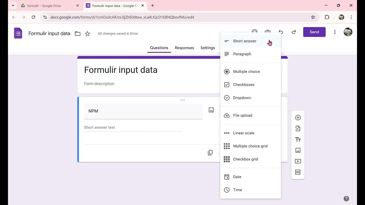 Tutorial membuat google form - YouTube