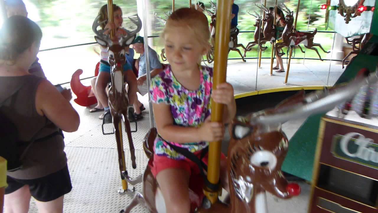 Riding the Reindeer Carousel at Santa's Village - 2013 - YouTube
