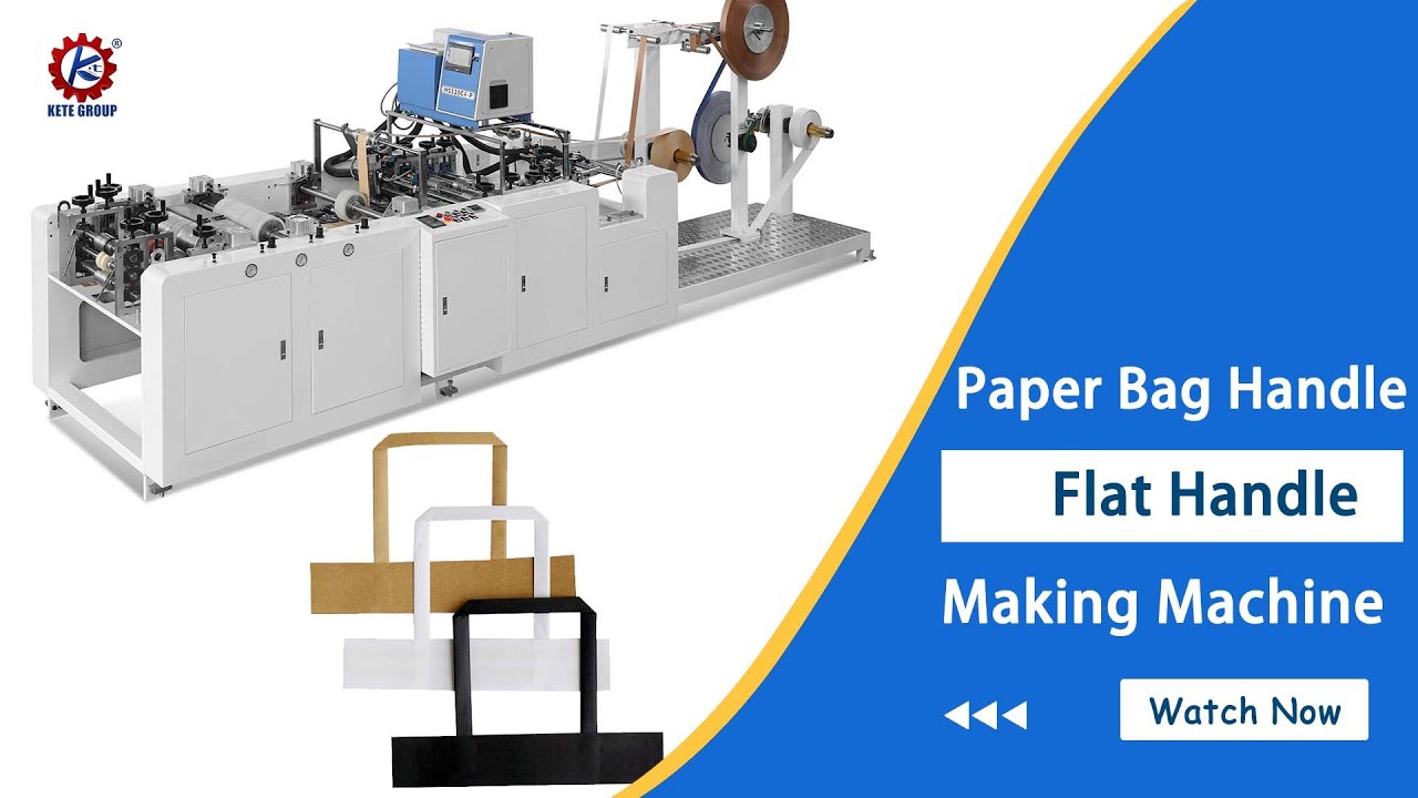Paper handle making machine | Flat paper handle making machine - YouTube