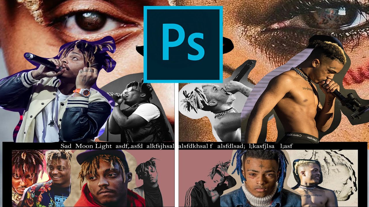 Juice wrld & XXXtentacion tribute - Photoshop Timelapse art - YouTube