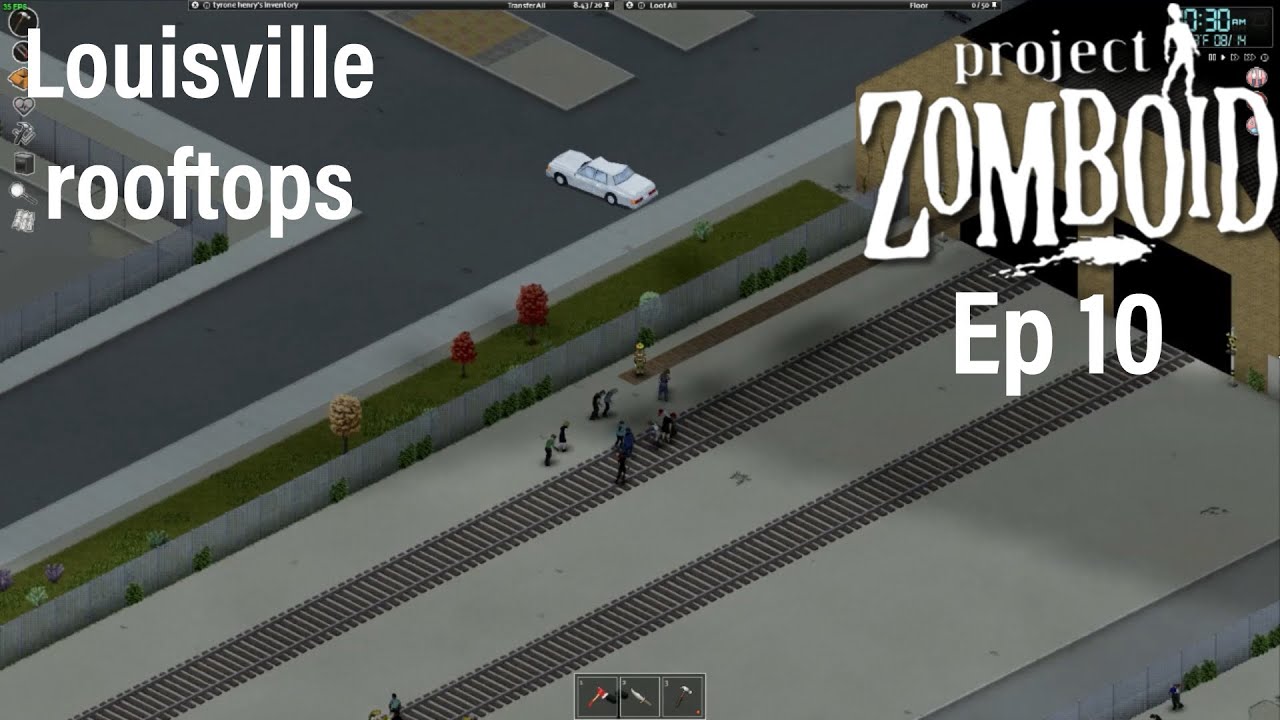 project zomboid tyrone's rooftops: ep10 through the train station - YouTube