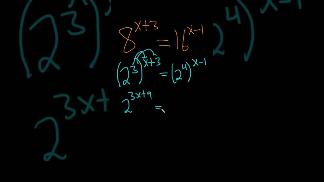 Solve 8 x 3 16 x 1 Exponential Equation shorts YouTube Solve 8 x 3 16 x 1 Exponential Equation shorts YouTube