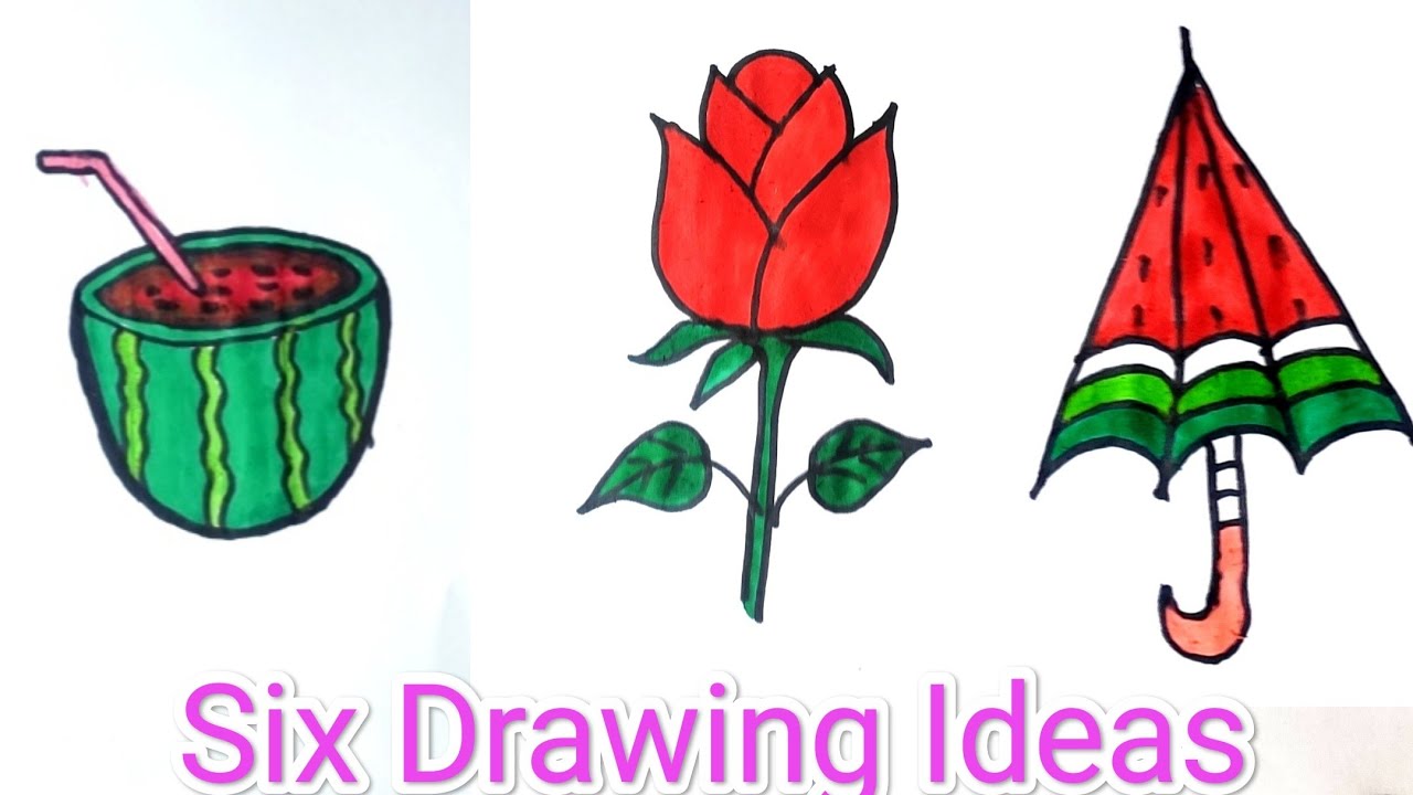 six drawing Ideas.Easy six drawing.#video #art #trending #drawing # ...