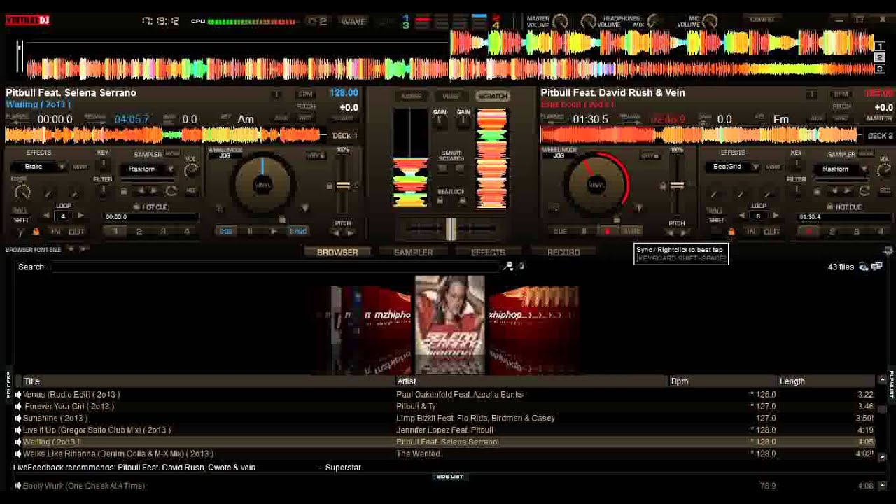 VirtualDJ 7.4 using VirtualDJ 7 (4 Decks Swap HD) skin author: djdad ...