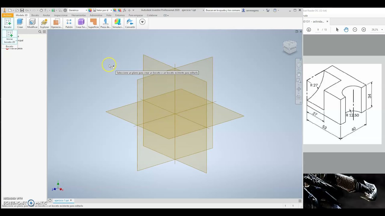 Inventor - modelado básico de piezas - YouTube