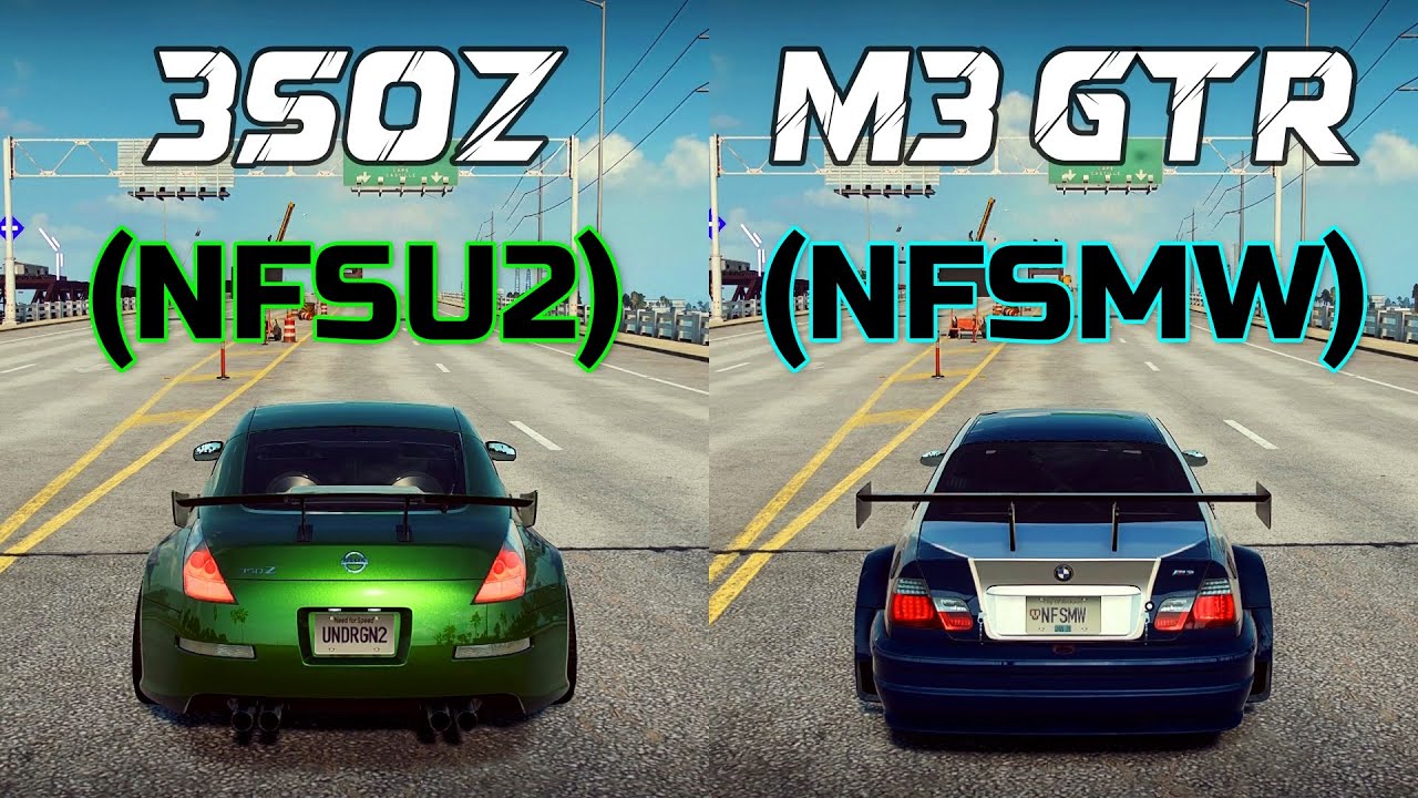NFS Heat: Nissan 350Z (NFSU2) vs BMW M3 GTR (NFSMW) - Drag Race - YouTube