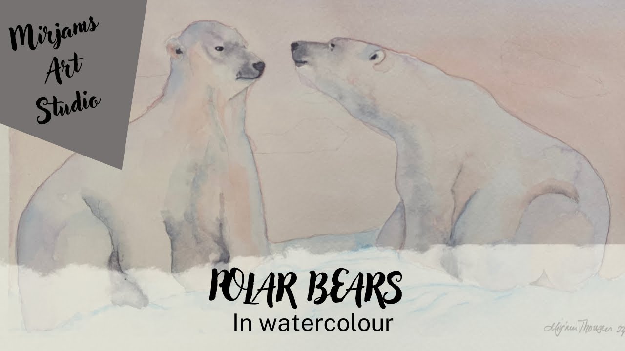 How to paint a polar bear in watercolour (step by step tutorial) - YouTube