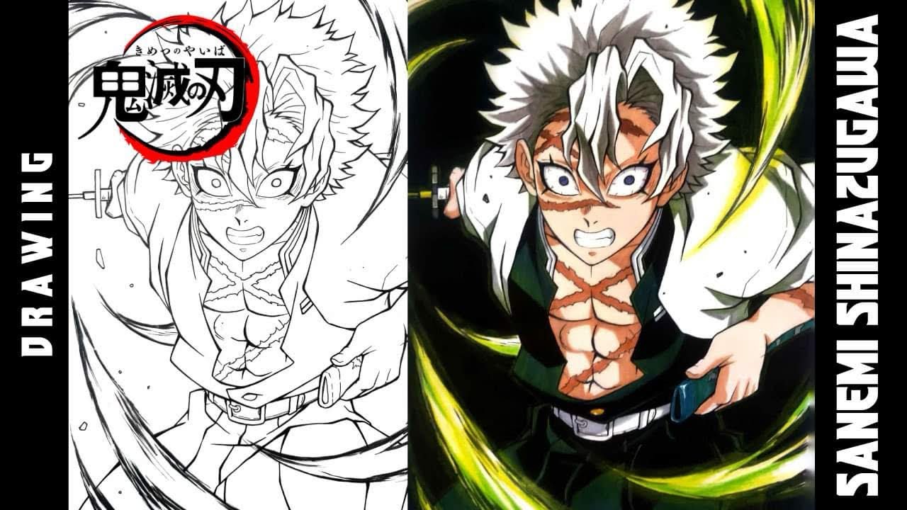 Drawing Shinazugawa Sanemi|Wind Hashira🌪️🌪️🌪️|Demon Slayer:Kimetsu No ...