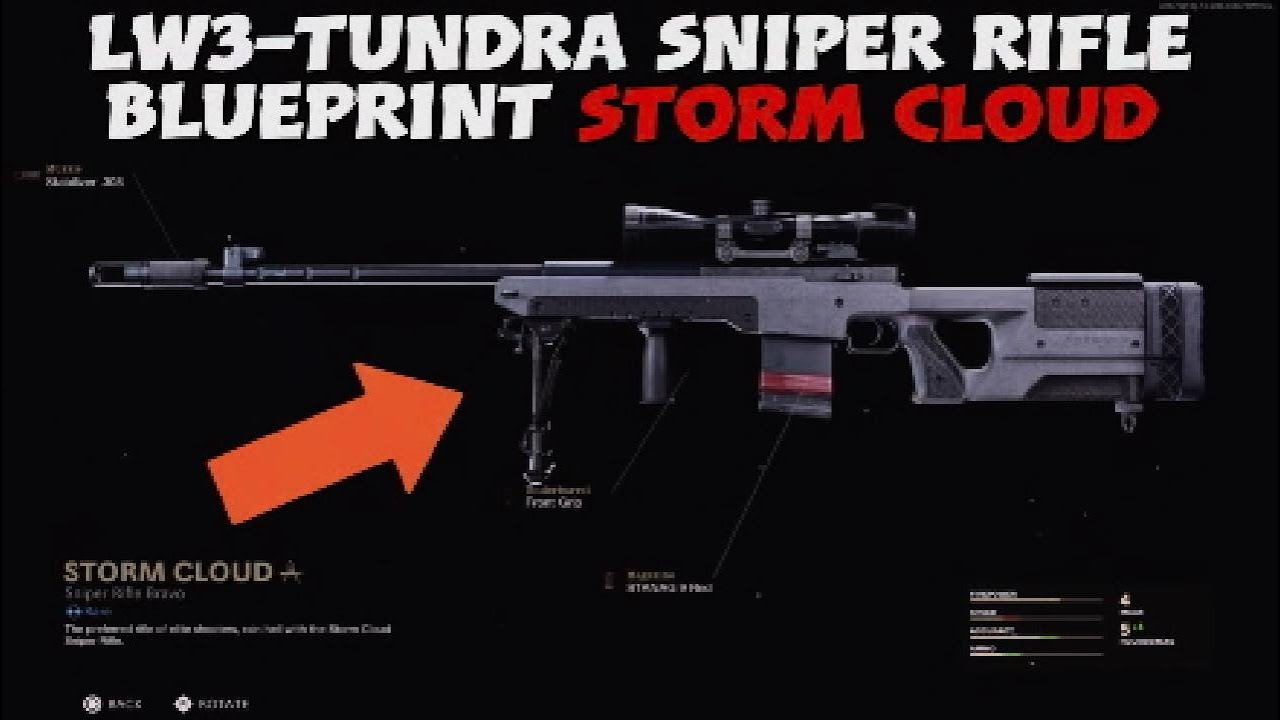 *NEW* STORM CLOUD Blueprint - LW3-Tundra Sniper Rifle - CoD Black Ops ...