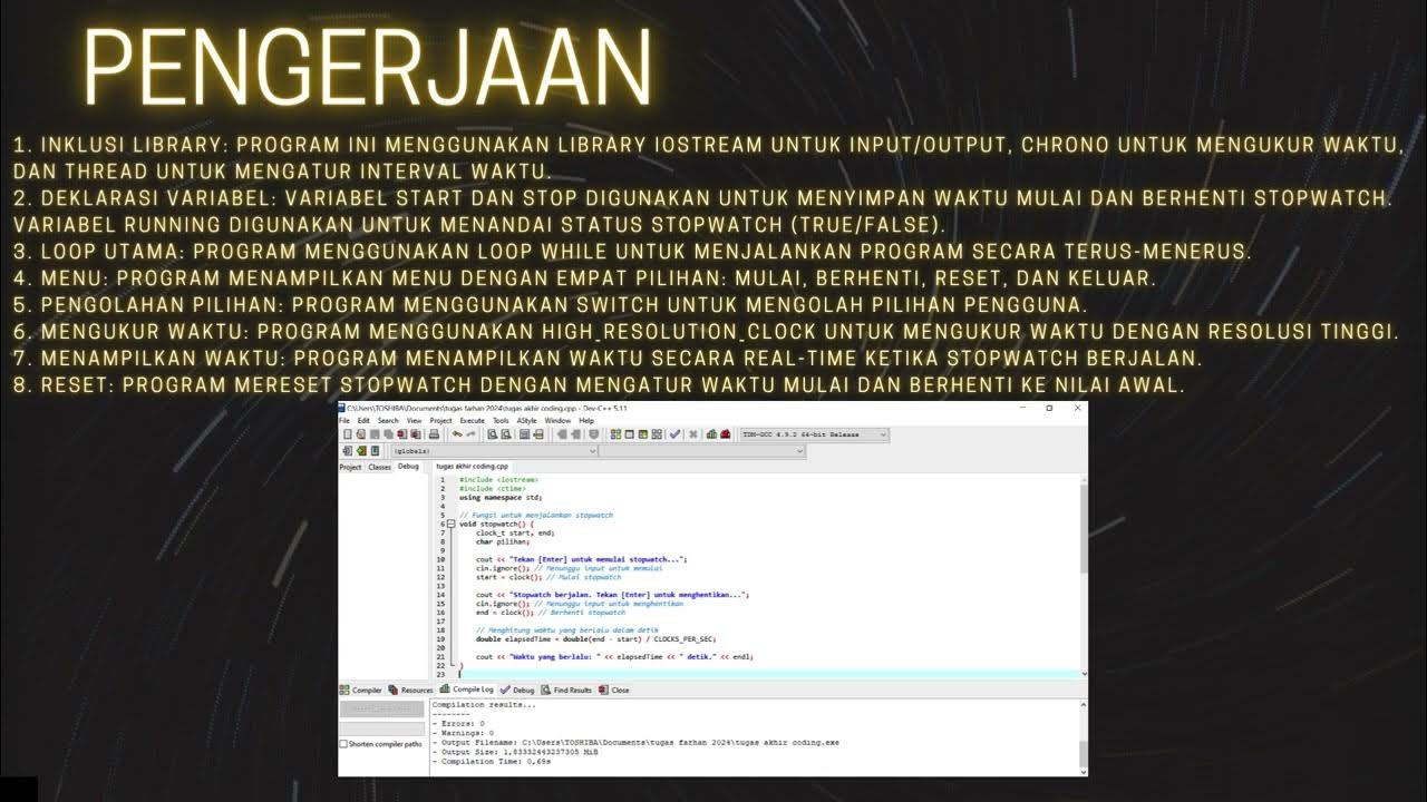 tugas coding program stopwatch sederhana - YouTube