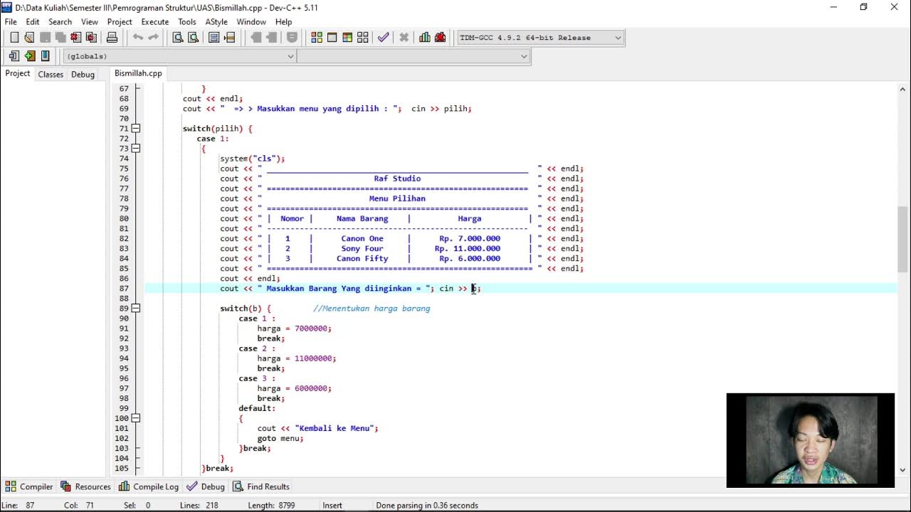 Membuat program kasir menggunakan C++ - YouTube