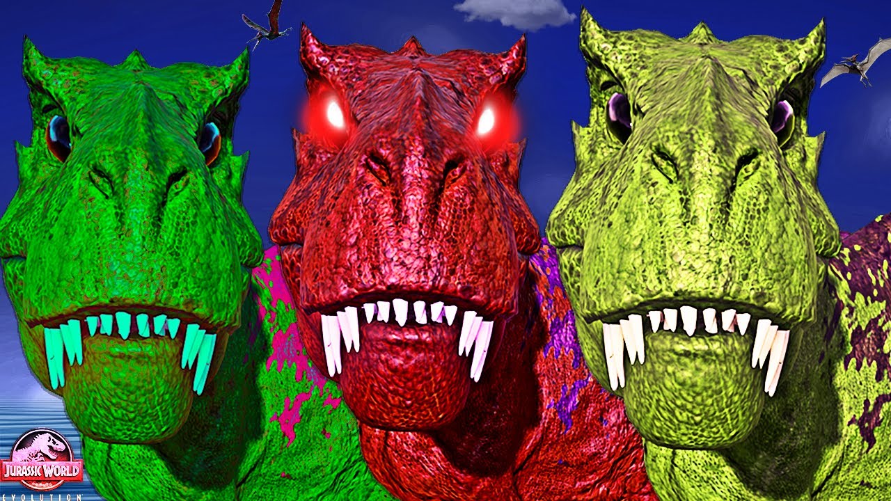 10 Alien Tyrannosaurus Rex Color Pack Mod vs 10 Alien Spinosaurus ...