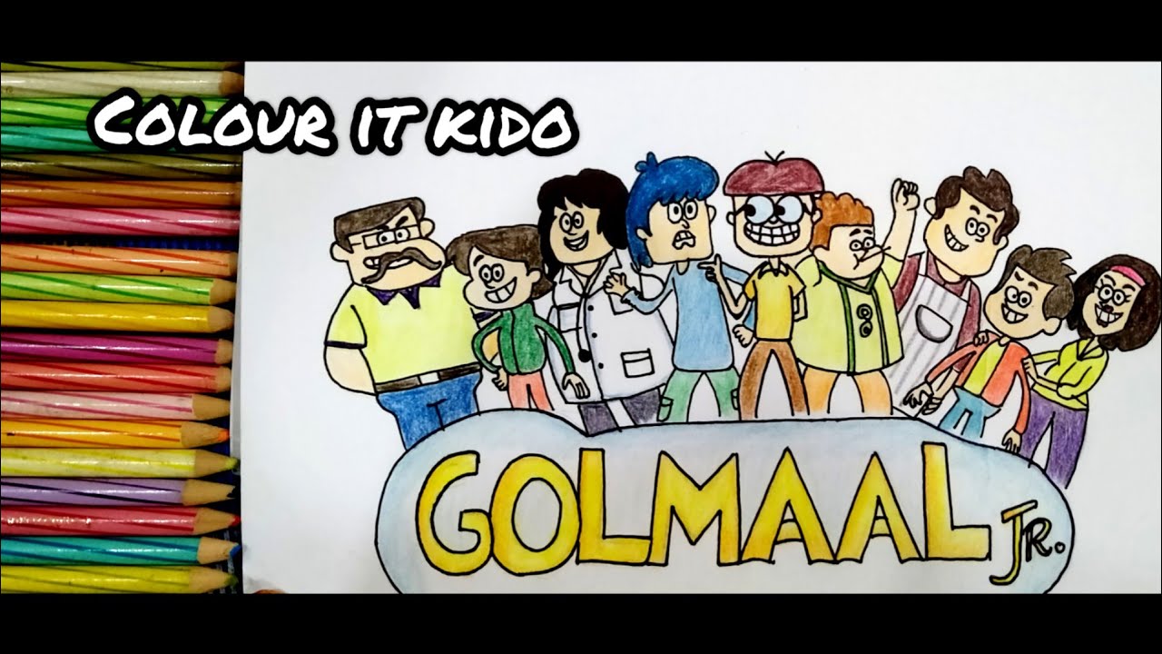 How to draw Golmaal Jr family | Golmaal junior Drawing - YouTube
