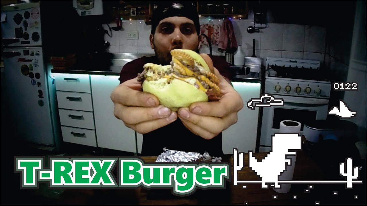 T-rex burger- burger con galletitas- burger rex. - YouTube