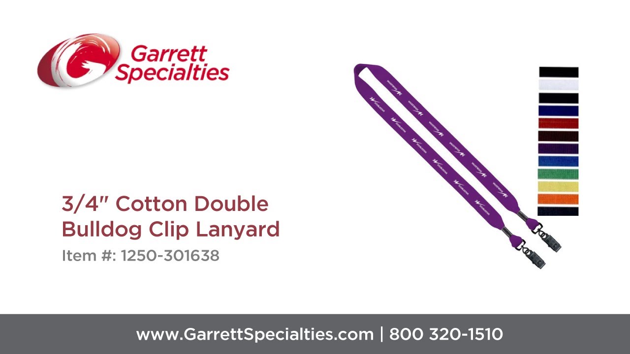 3/4" Cotton Double Bulldog Clip Lanyard - YouTube