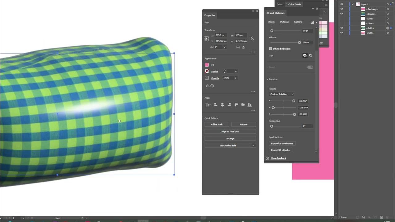 How to make a 3D Pillow Design in Adobe Illustrator #3D #illustrator ...
