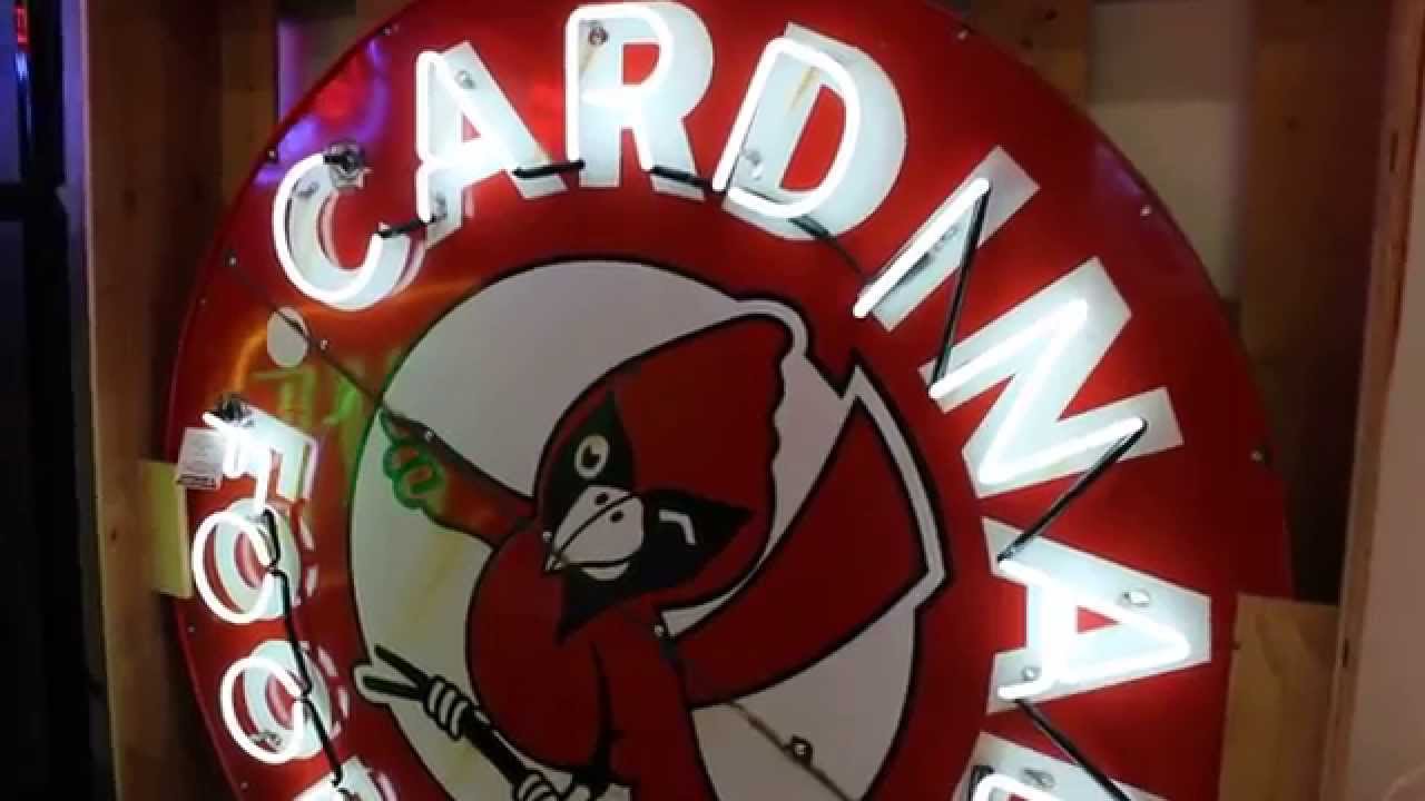 1955 CARDINAL Food Store Porcelain Neon Advertising Sign - YouTube