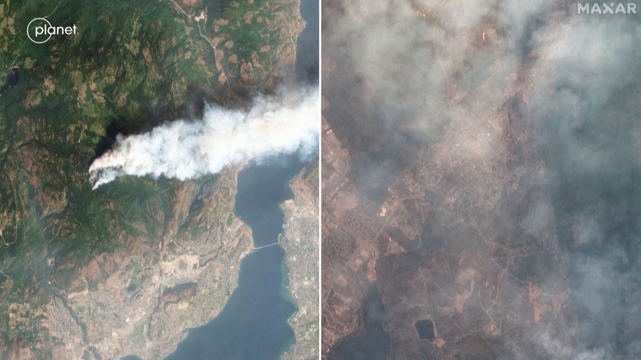 WILDFIRES IN CANADA | Satellite images show smoke rising over ...