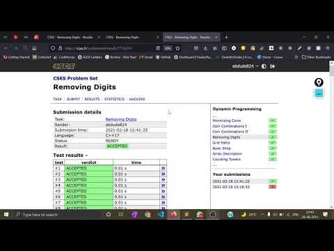 Removing Digits | Dynamic Programming CSES Fifth Problem - YouTube