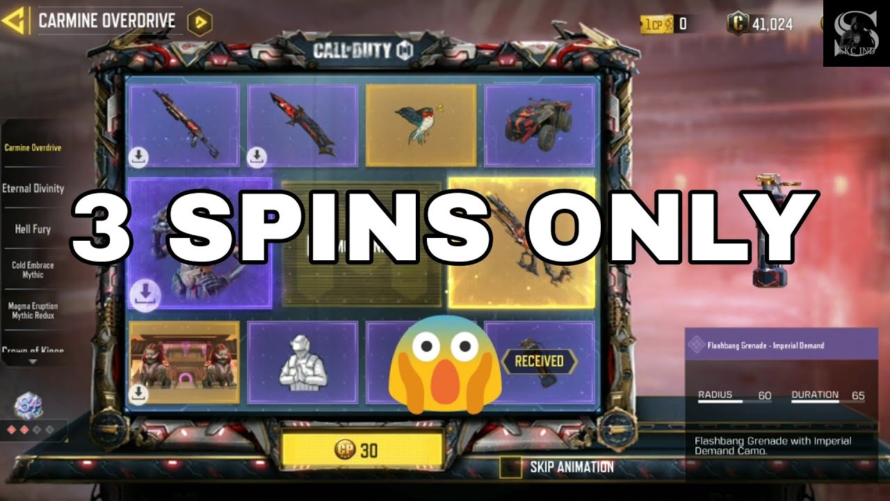Trying 3 Spins on Carmine Overdrive Draw COD MOBILE | Legendary Argus ...