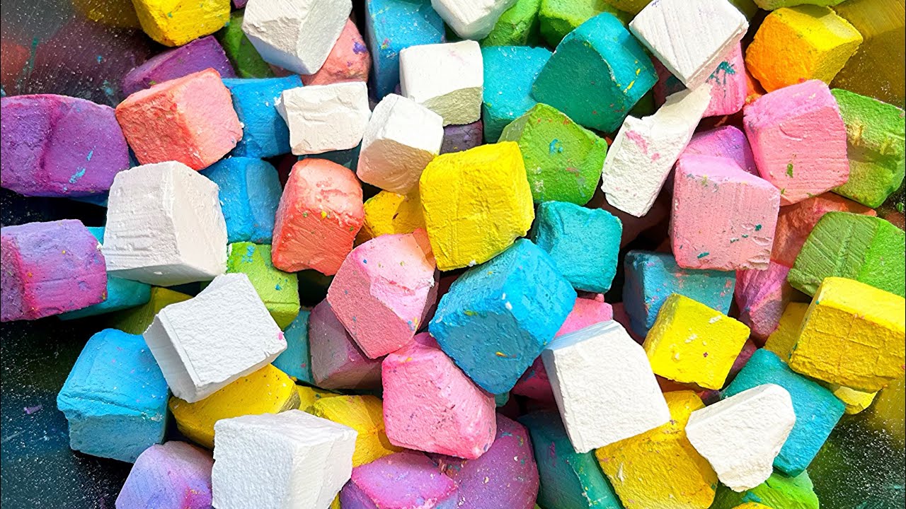 Gym chalk mini cubes | crunchy | powdery | ASMR | relaxing | satisfying ...