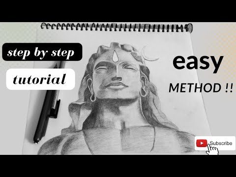 How To Draw Lord Shiva "Adiyogi Sketch" Step By Step Tutorial (Easy ...