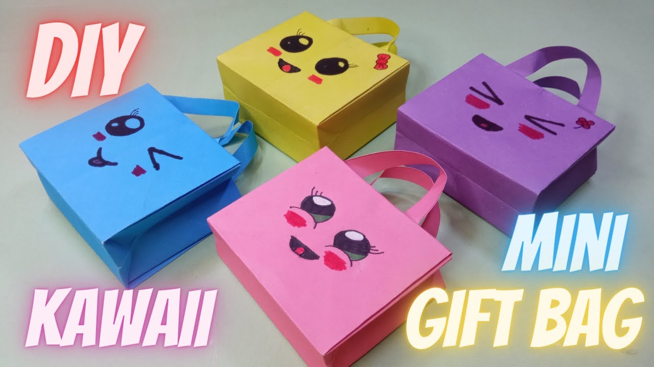 How To Make An Origami Gift Bag | Kawaii Mini Gift Bag - YouTube