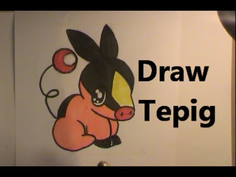 TEPIG an ADORABLE PIG! Draw Pokemon No.498 ポカブ Tutorial - YouTube