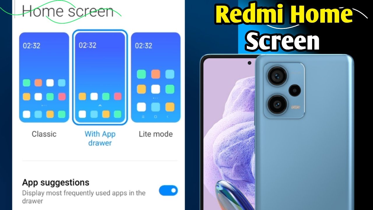 Redmi Home Screen settings // Classic / With App drawer / Lite mode ...