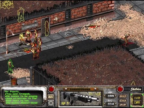 Fallout 2 KMK Gameplay #71 – Battling the Slavers at the Den - YouTube
